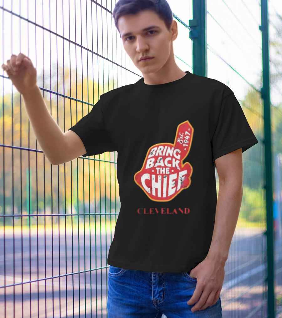 Bring Back The Chief Est. 1947 Foam Finger Red Yellow Cleveland T-Shirt