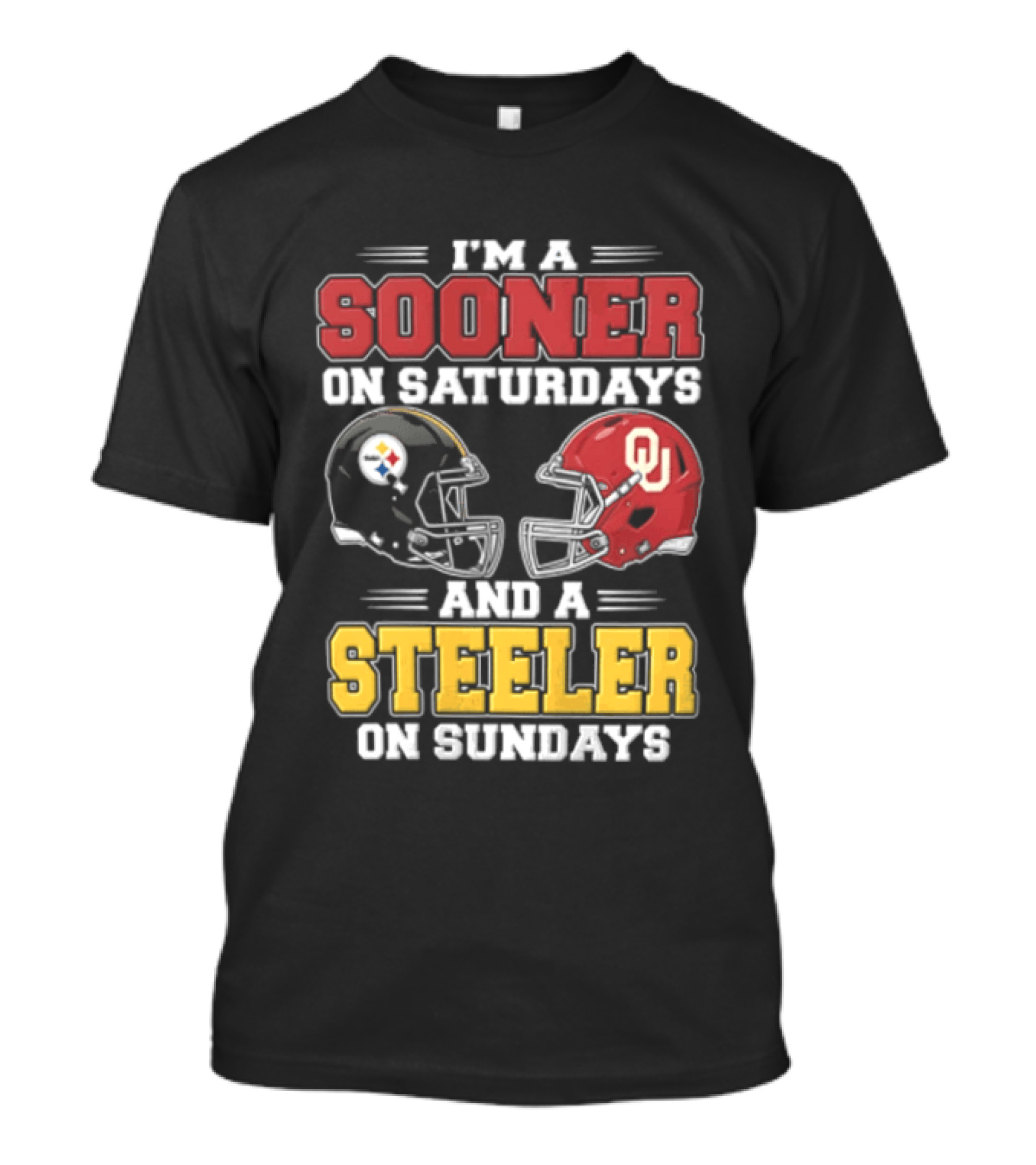 I'm A Sooner On Saturdays And A Steeler On Sundays OU And Pittsburgh Football Fan T-Shirt
