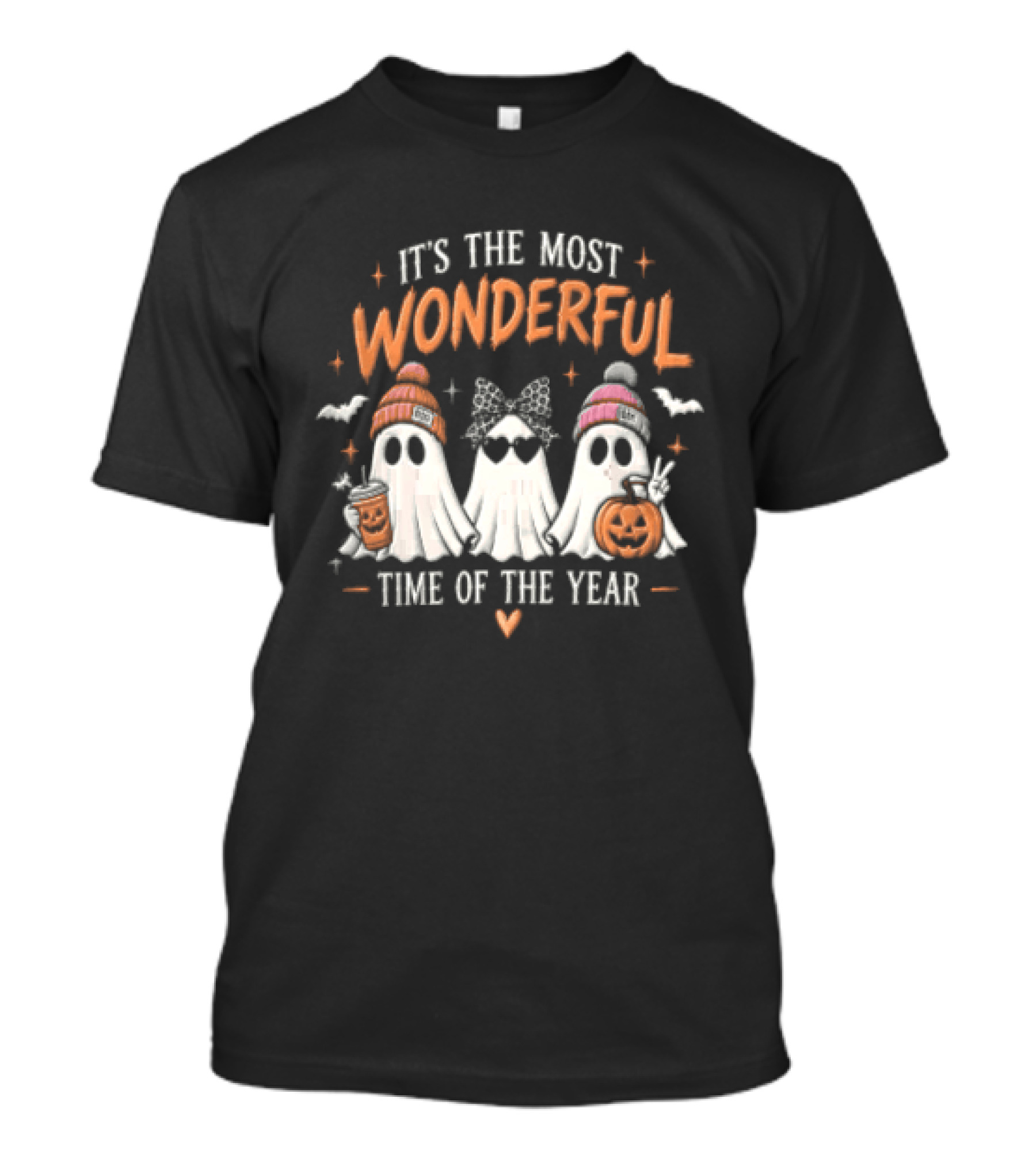 It's The Most Wonderful Time Of The Year Ghost Pumpkin Coffee Halloween T-Shirt