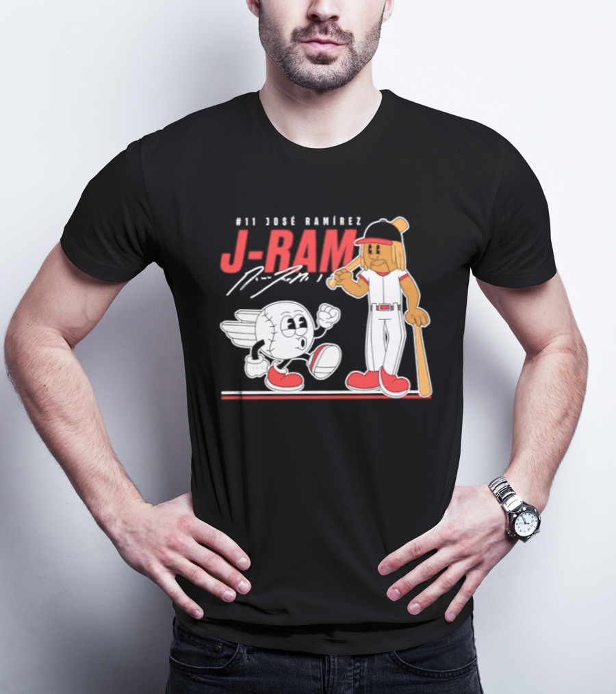 J Ram José Ramírez Number 11 Cleveland Guardians Baseball Cartoon Characters T-Shirt