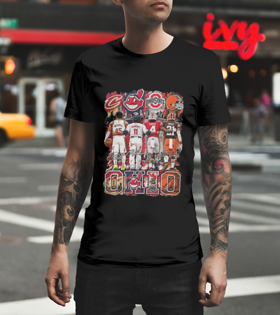 Ohio Cavaliers Guardians Buckeyes Browns Mitchell Ramirez Smith Ward T-Shirt