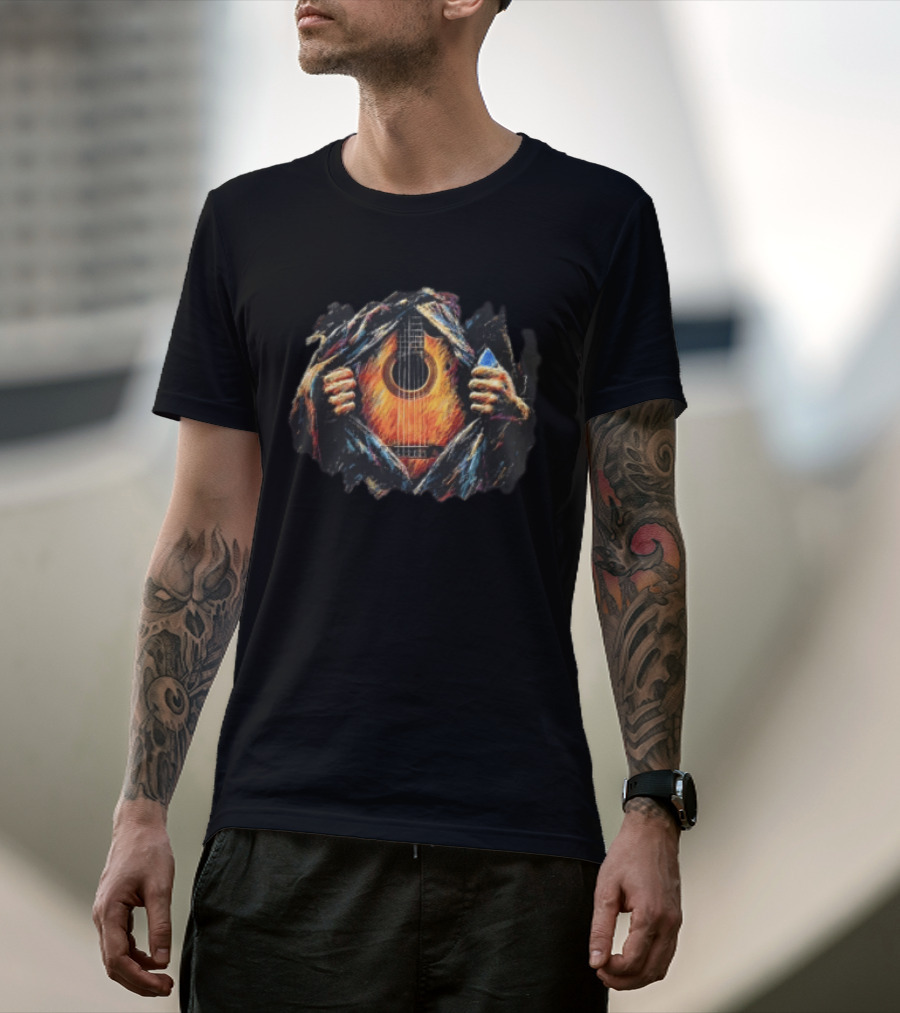 Hands Ripping Acoustic Guitar Hidden Secrets T-Shirt