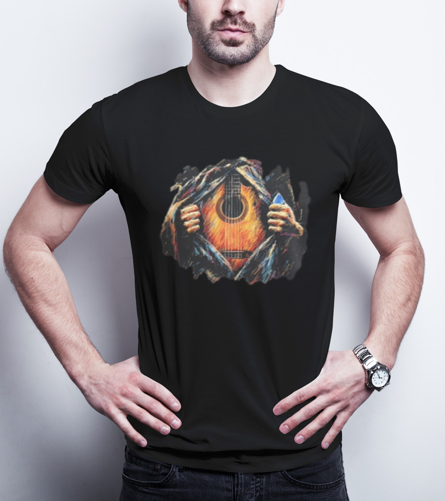 Hands Ripping Acoustic Guitar Hidden Secrets T-Shirt