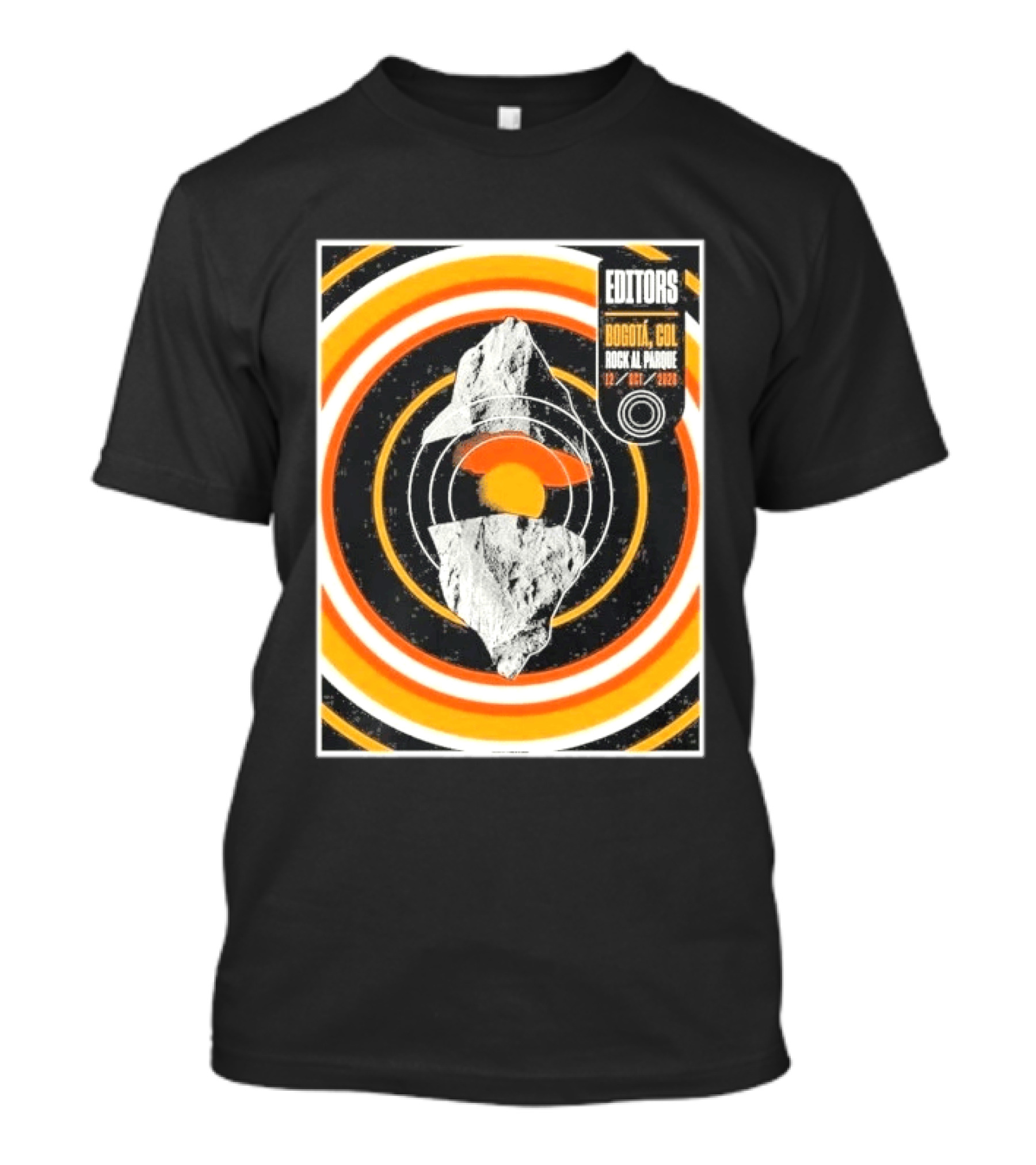 Editors Band Bogota Colombia Rock Al Parque October 12 2026 Concert Retro Circles And Mountain T-Shirt