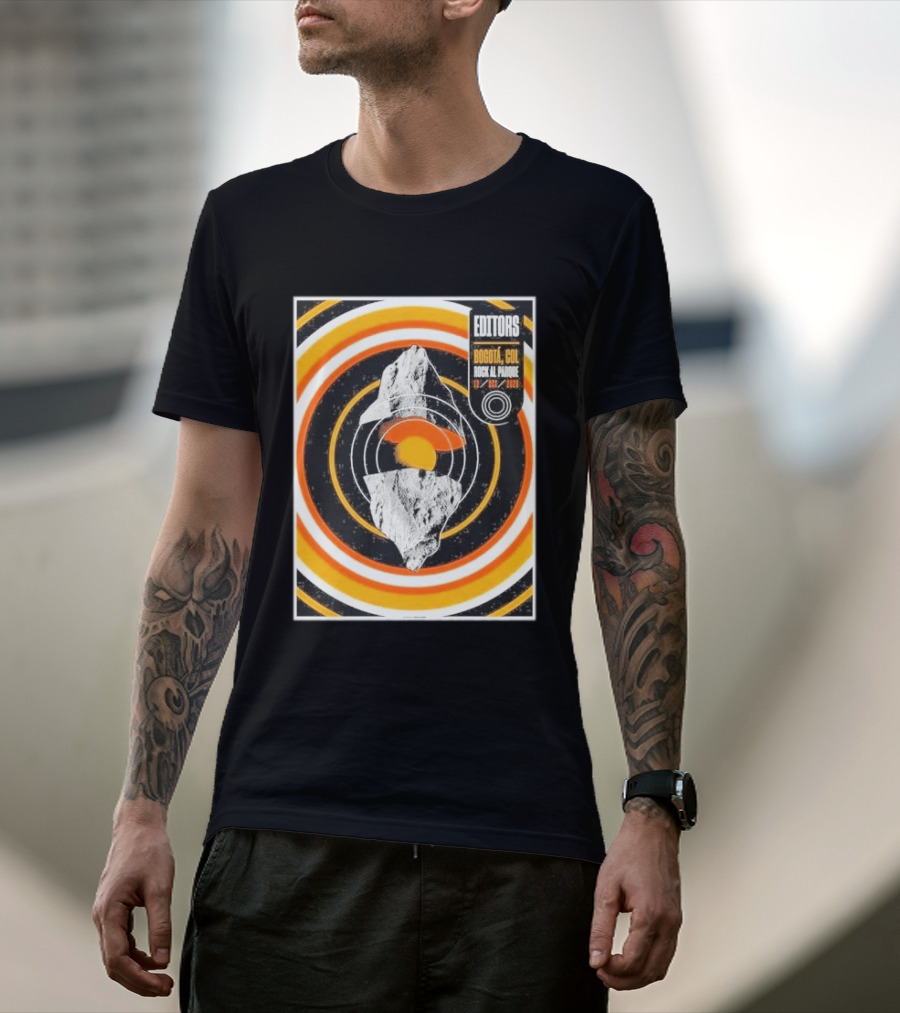 Editors Band Bogota Colombia Rock Al Parque October 12 2026 Concert Retro Circles And Mountain T-Shirt