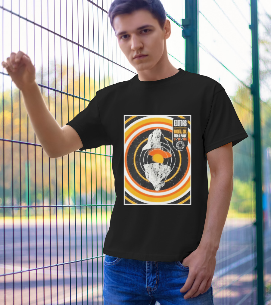 Editors Band Bogota Colombia Rock Al Parque October 12 2026 Concert Retro Circles And Mountain T-Shirt