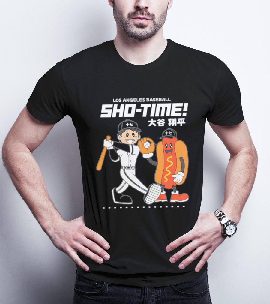 Los Angeles Baseball Sho Time Shohei Ohtani Hotdog T-Shirt