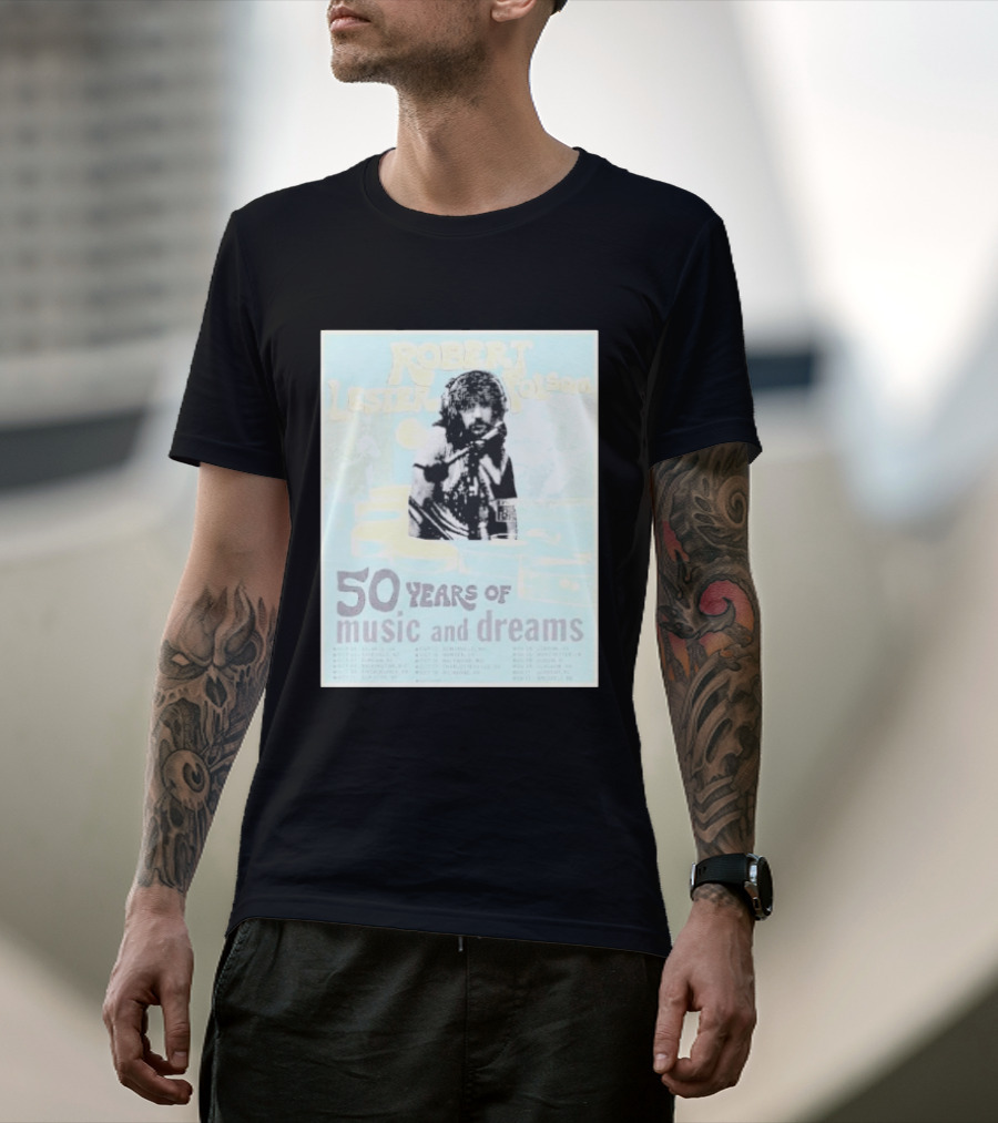 Robert Lester Folsom 50 Years Of Music And Dreams Tour 2026 Atlanta GA To Brussels BE Dates Short Black T-Shirt