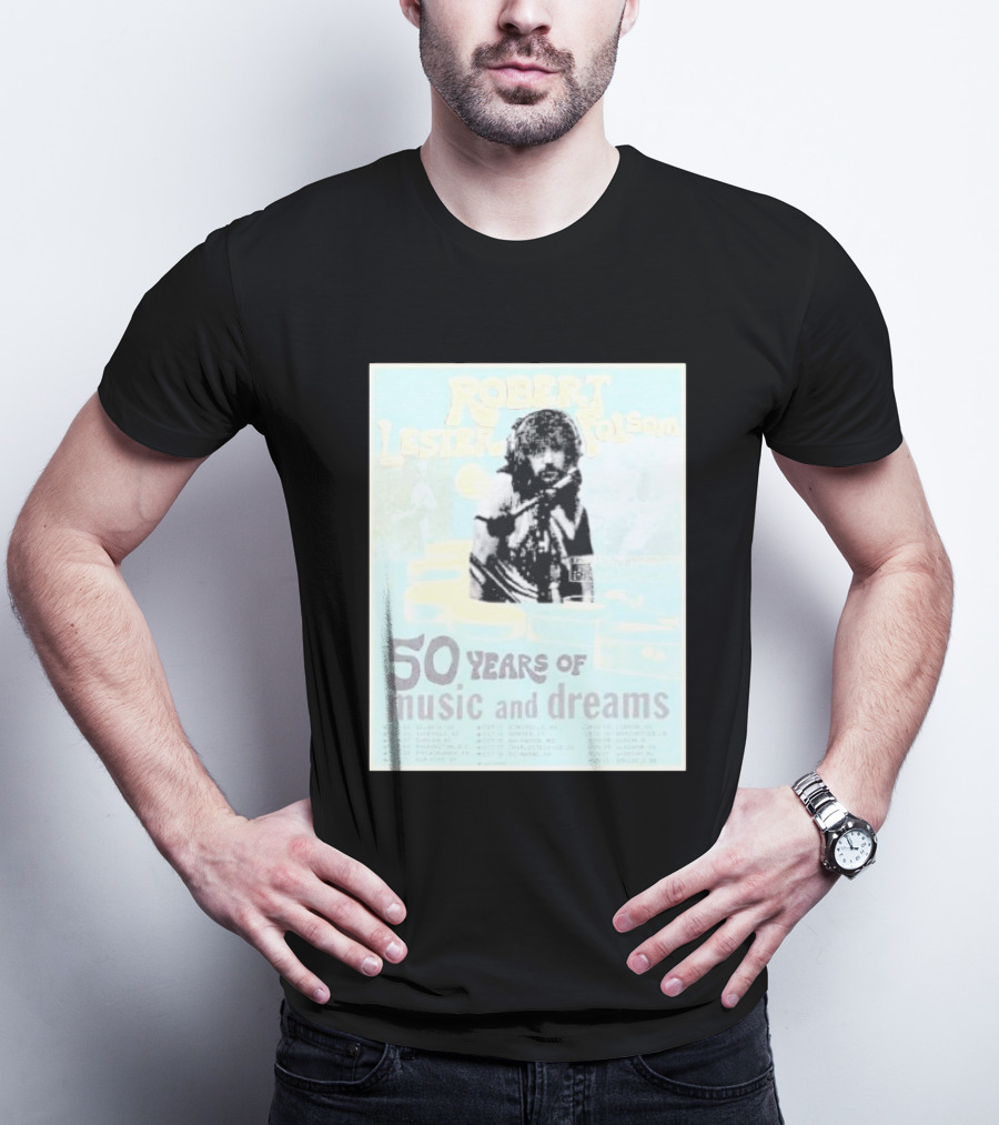 Robert Lester Folsom 50 Years Of Music And Dreams Tour 2026 Atlanta GA To Brussels BE Dates Short Black T-Shirt