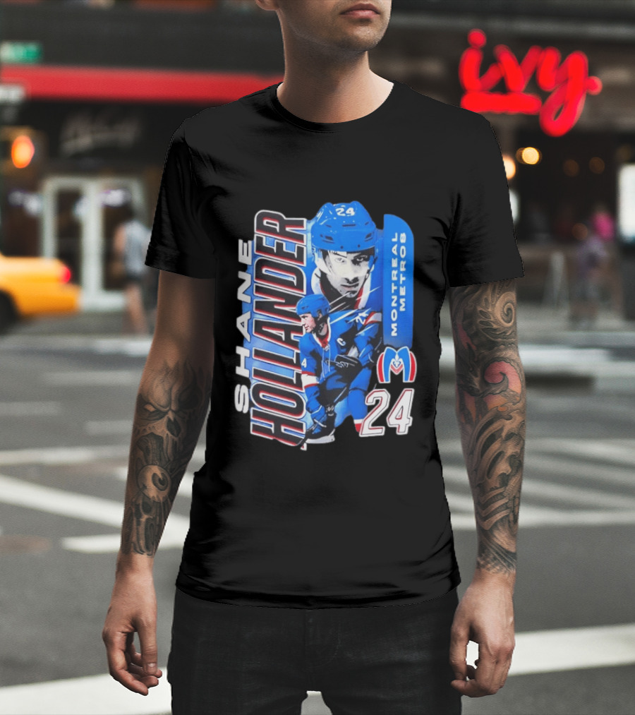 Shane Hollander Montreal Metros 24 Hockey Player Sports T-Shirt