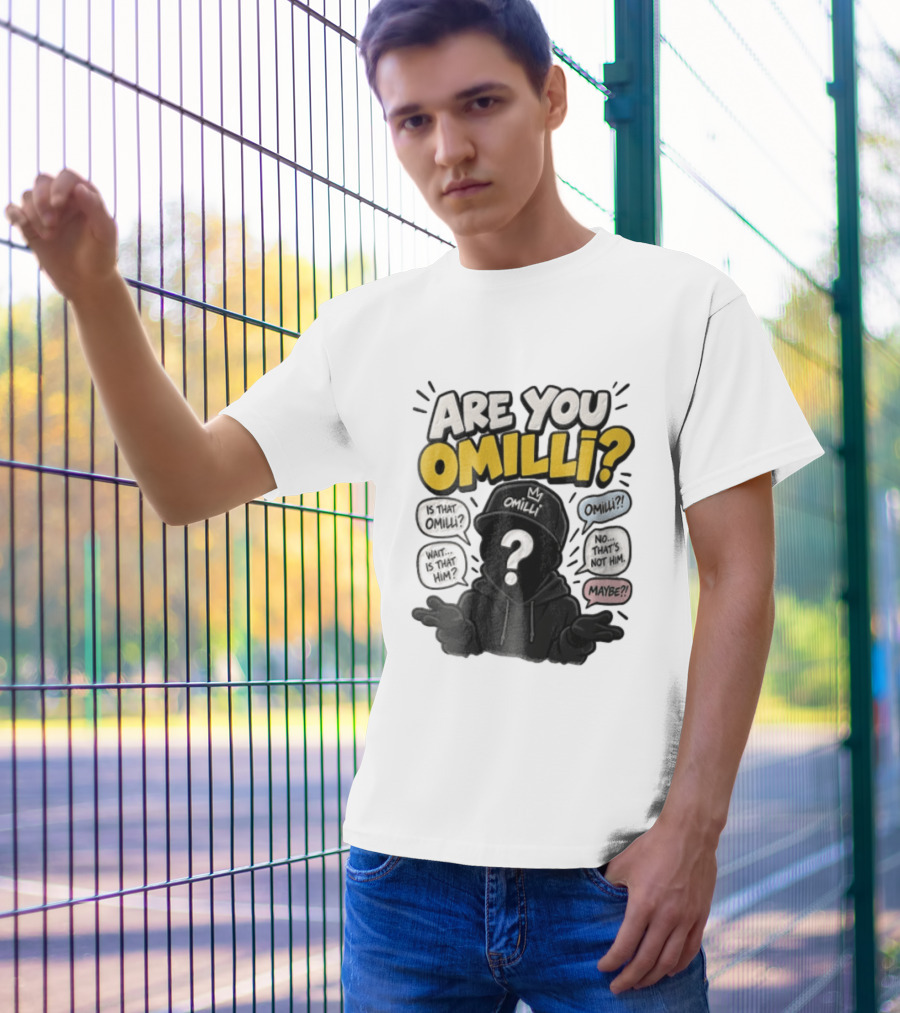 Are You Omilli Mystery Creator Streamer Iconic Question Marks And Quotes T-Shirt