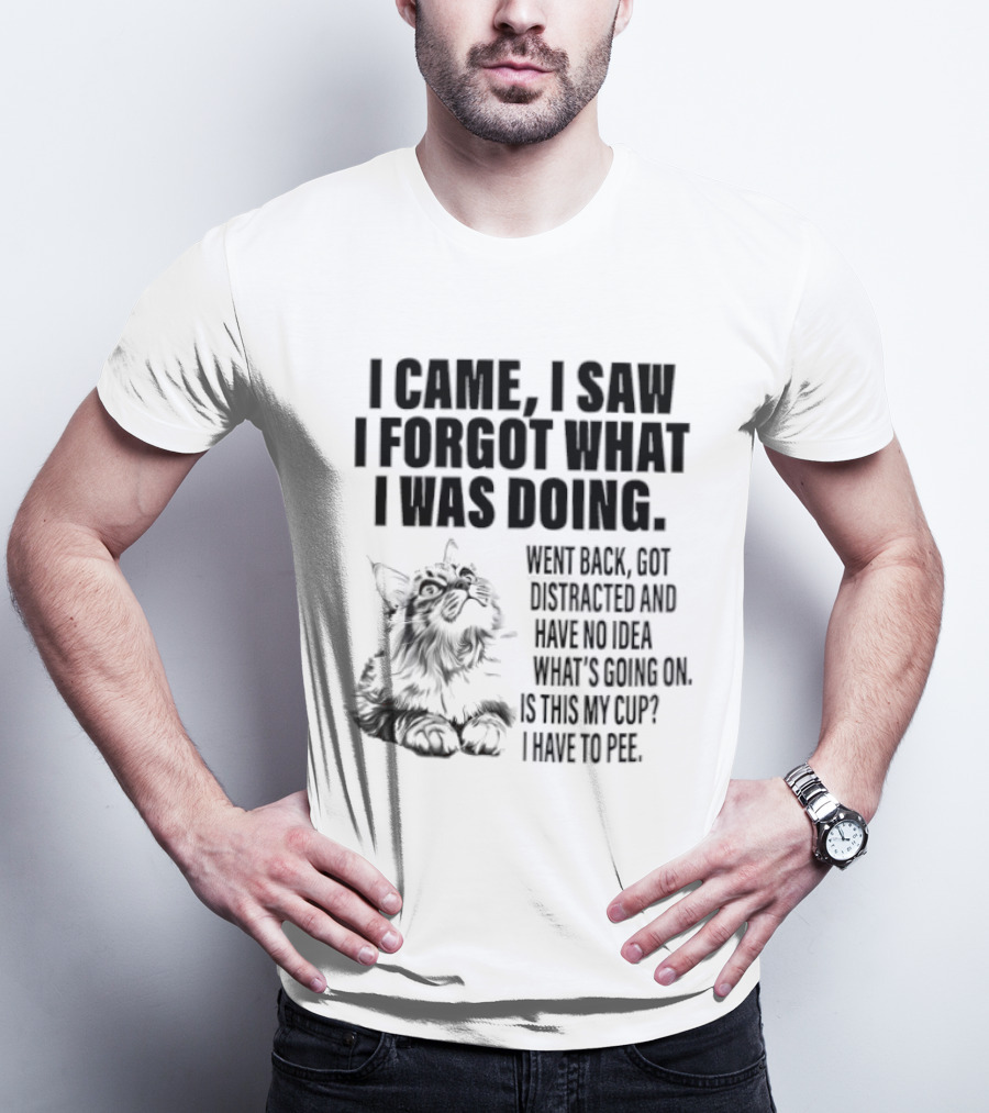 I Came I Saw I Forgot What I Was Doing Cat Got Distracted Coffee T-Shirt