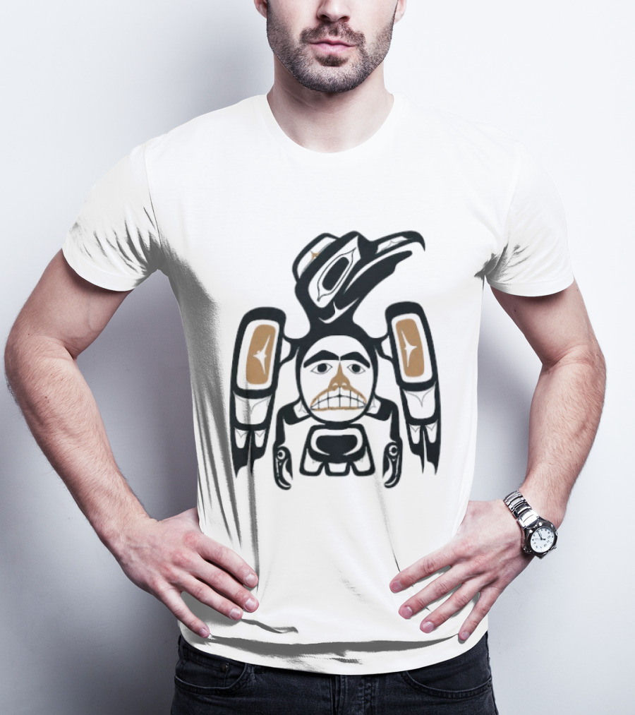 Jennifer Lawrence Turquoise Tribal Art Bird Totem T-Shirt