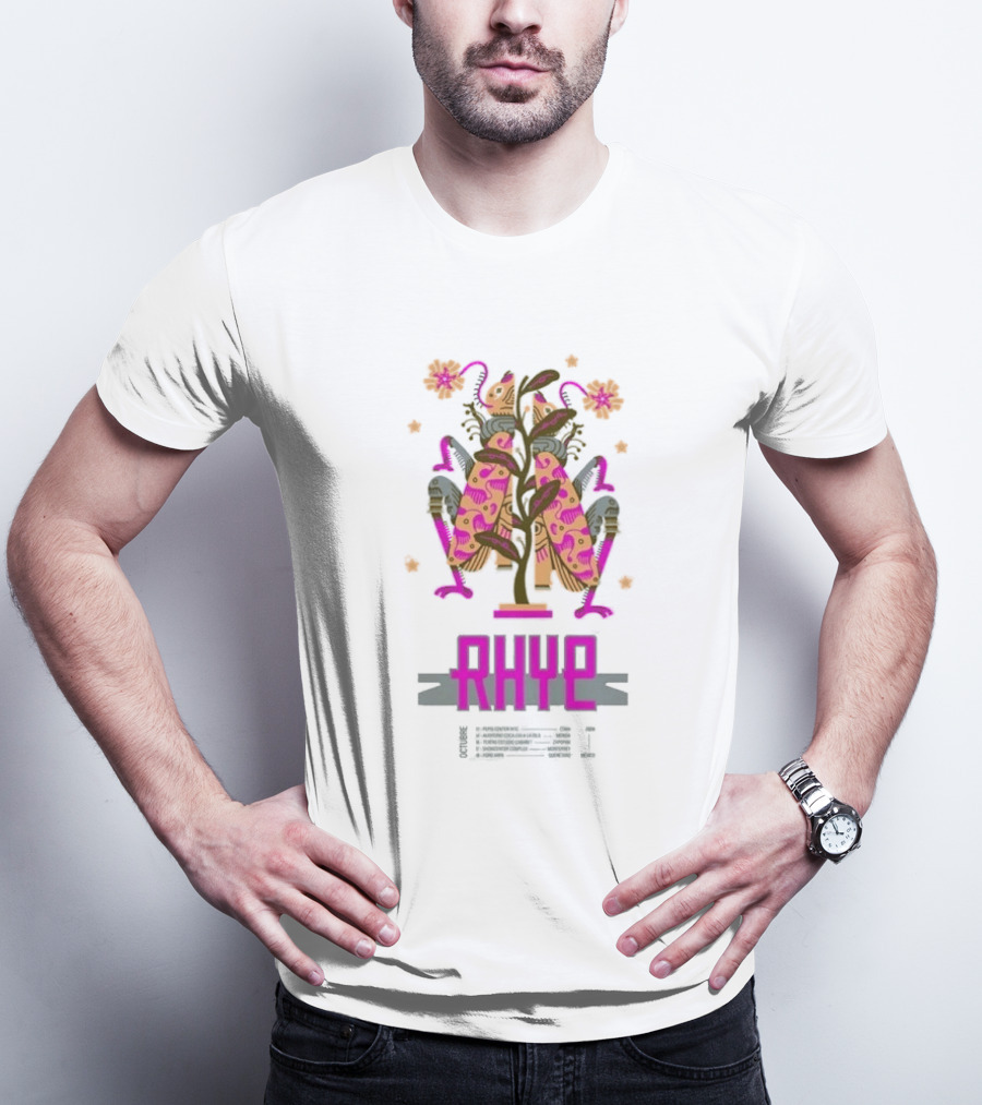 Rhye X Chepeshepe Mexico Tour 2026 Vibrant Floral And Creature Motif T-Shirt
