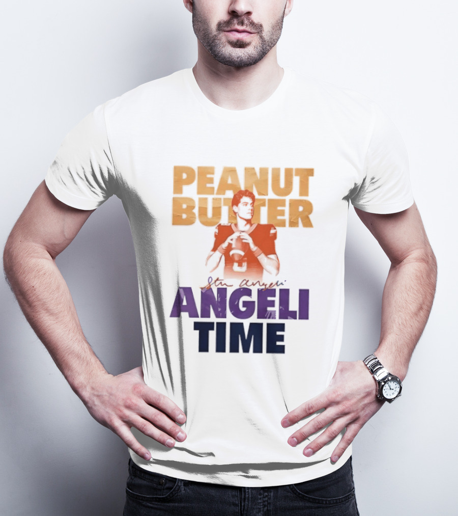 Peanut Butter Steve Angeli Time Football Player Holding Ball T-Shirt