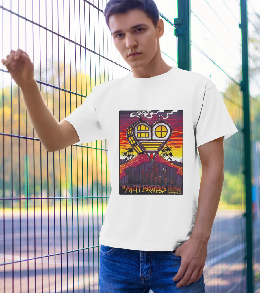 The Avett Brothers Heart Shaped House Greek Theater Los Angeles CA April 12 2025 T-Shirt