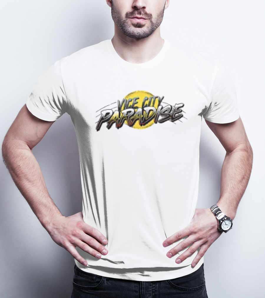 The Wynwood Walls Shop Faile Vice City Paradise Retro Inspired Style White T-Shirt