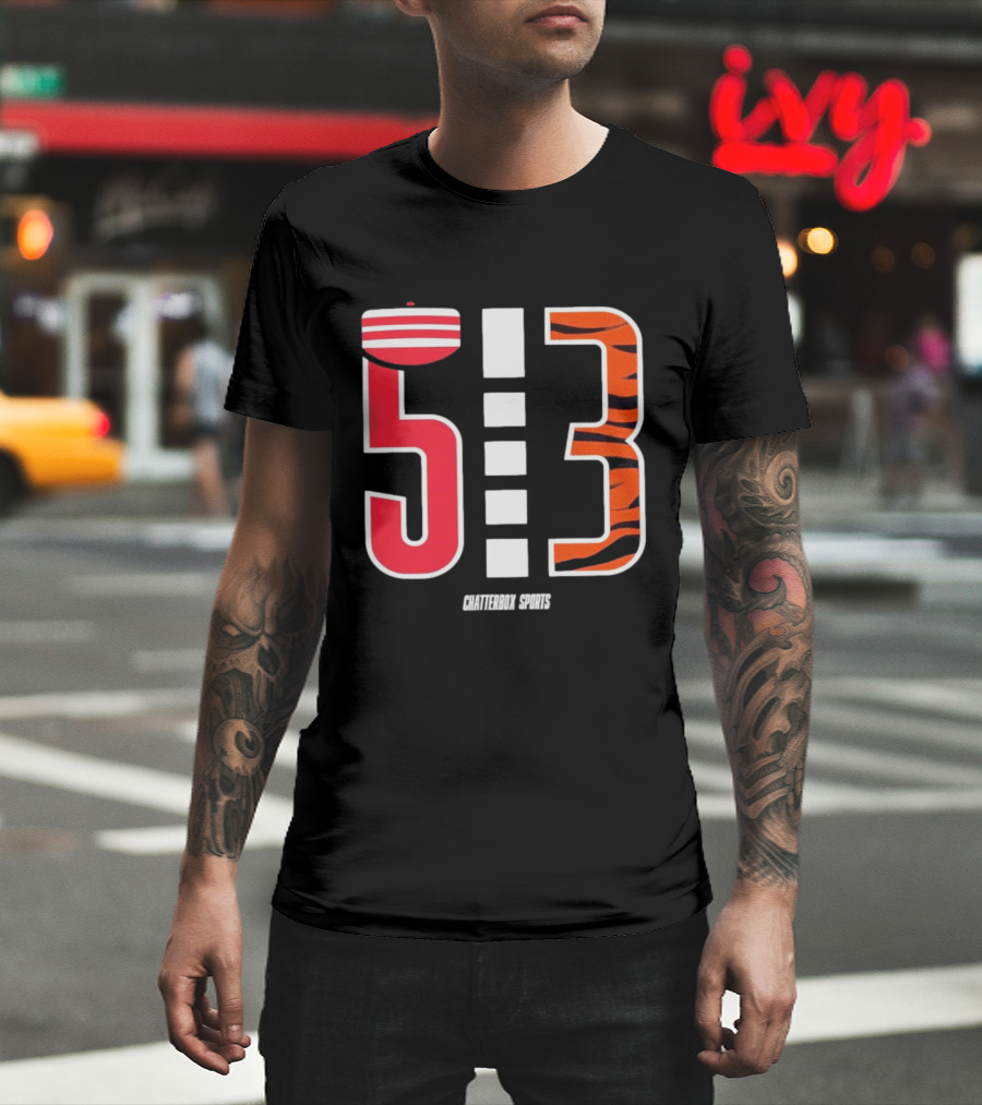 513 Cincinnati Bengals Helmet Tiger Stripes Chatterbox Sports T-Shirt