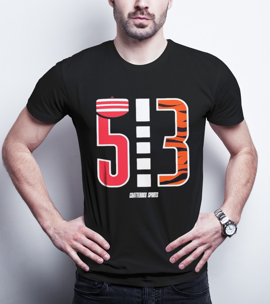 513 Cincinnati Bengals Helmet Tiger Stripes Chatterbox Sports T-Shirt