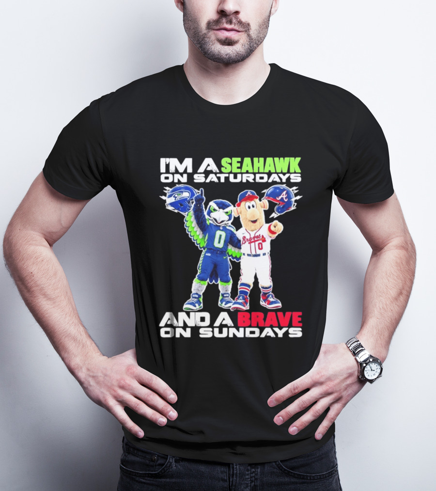 I'm A Seahawk On Saturdays And A Brave On Sundays T-Shirt