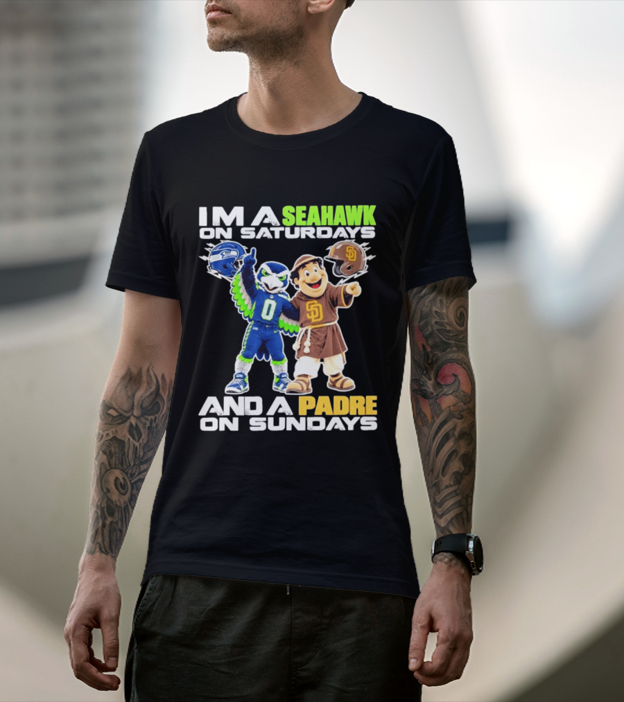 I'm A Seahawk On Saturdays And A Padre On Sundays T-Shirt