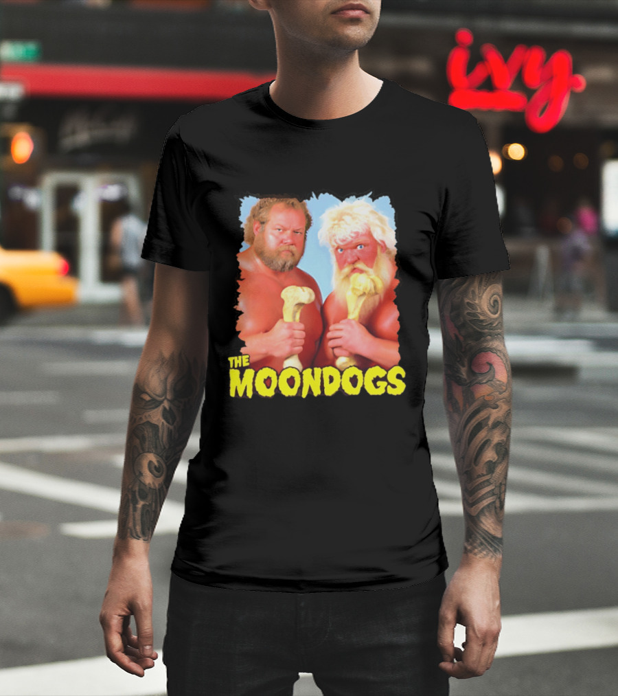 The Moondogs Wrestling Tag Team Iconic Bone Props T-Shirt