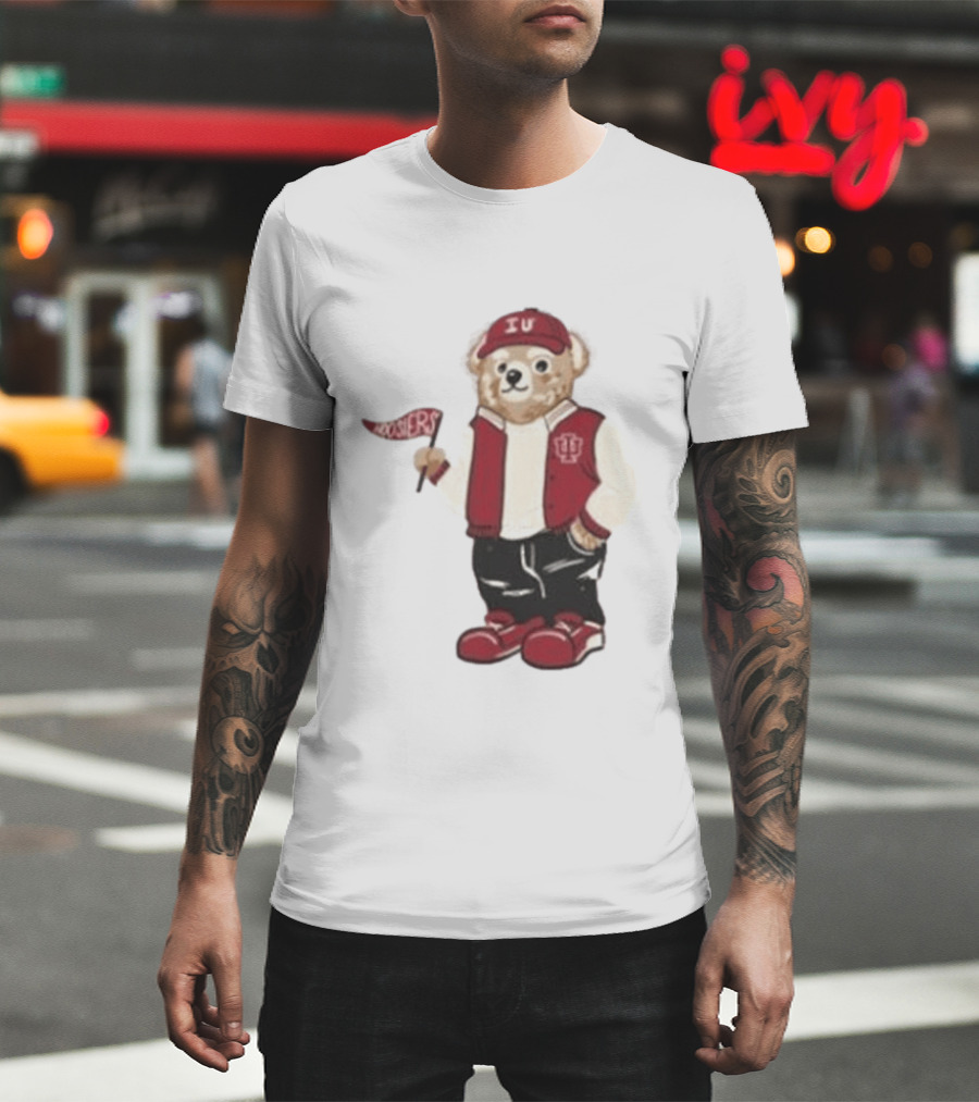 Indiana Hoosiers Polo Bear IU Jacket And Cap T-Shirt