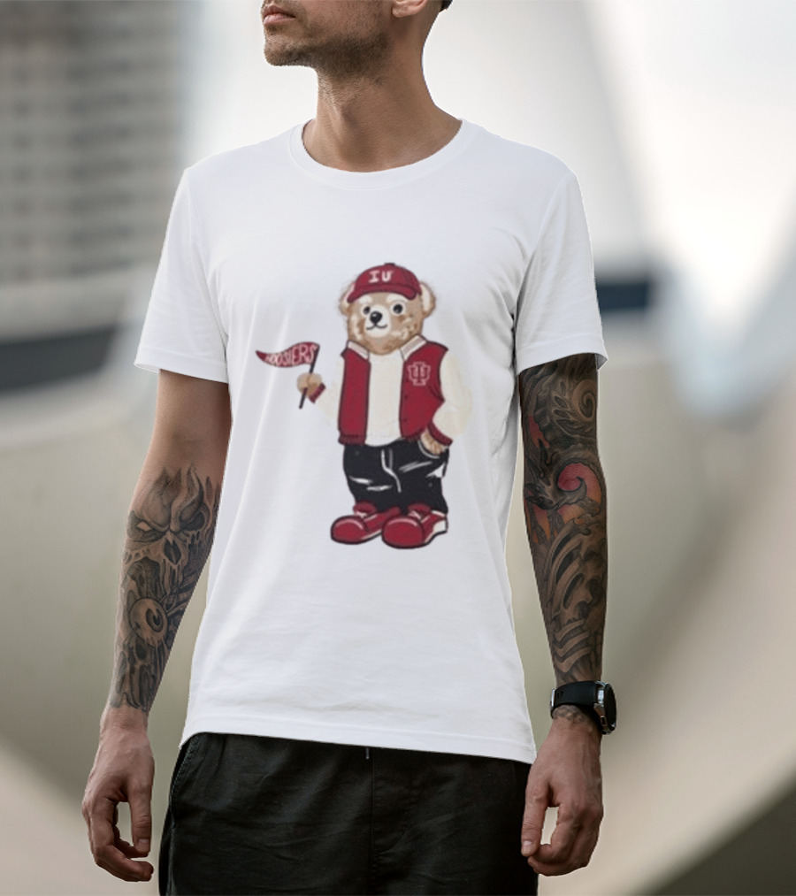 Indiana Hoosiers Polo Bear IU Jacket And Cap T-Shirt
