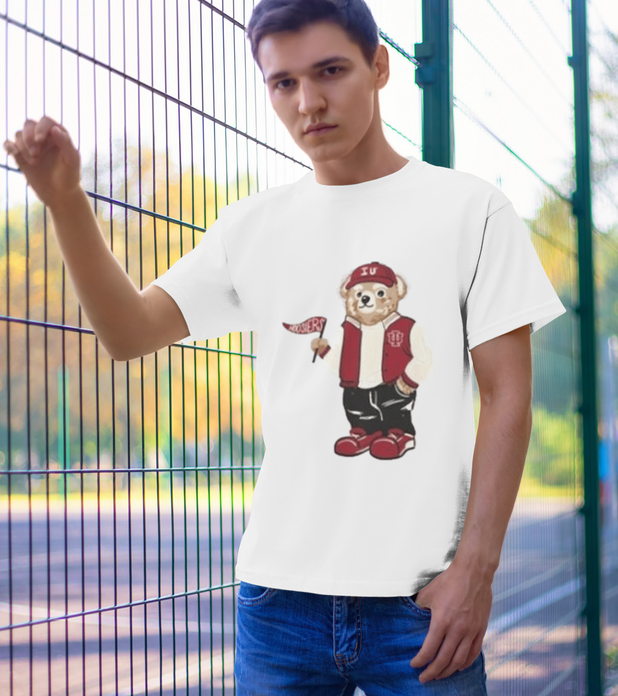 Indiana Hoosiers Polo Bear IU Jacket And Cap T-Shirt