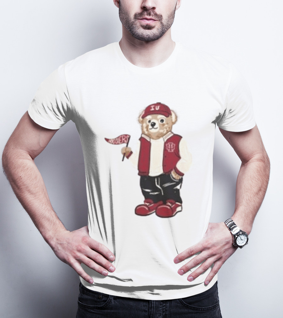Indiana Hoosiers Polo Bear IU Jacket And Cap T-Shirt