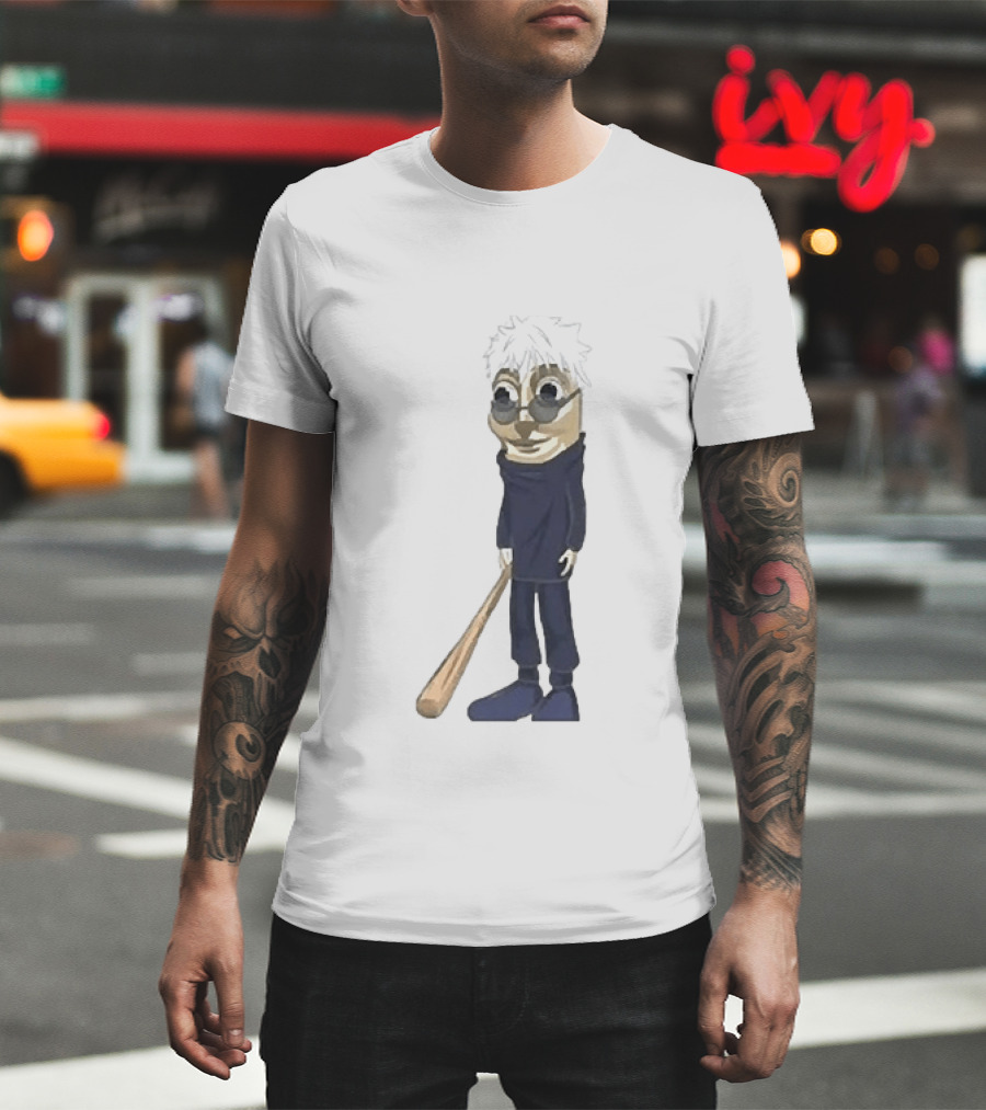 Gojo Satoru Crossover Tung Tung Tung Sahur Character Fusion T-Shirt