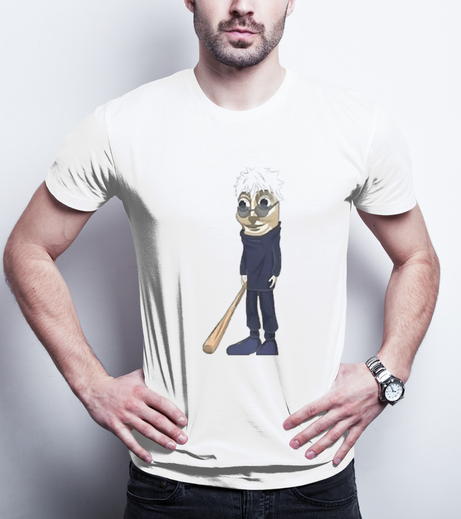 Gojo Satoru Crossover Tung Tung Tung Sahur Character Fusion T-Shirt