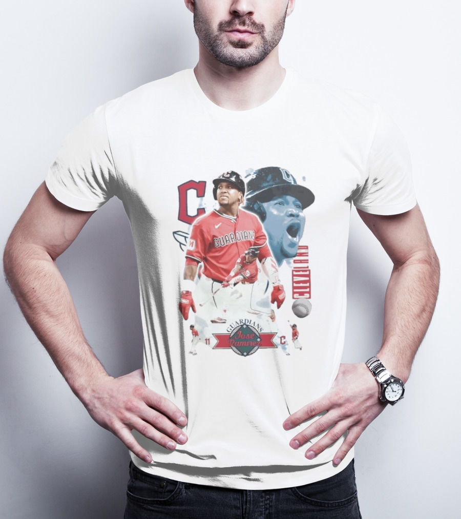 Cleveland Guardians José Ramírez 11 Collage Baseball T-Shirt