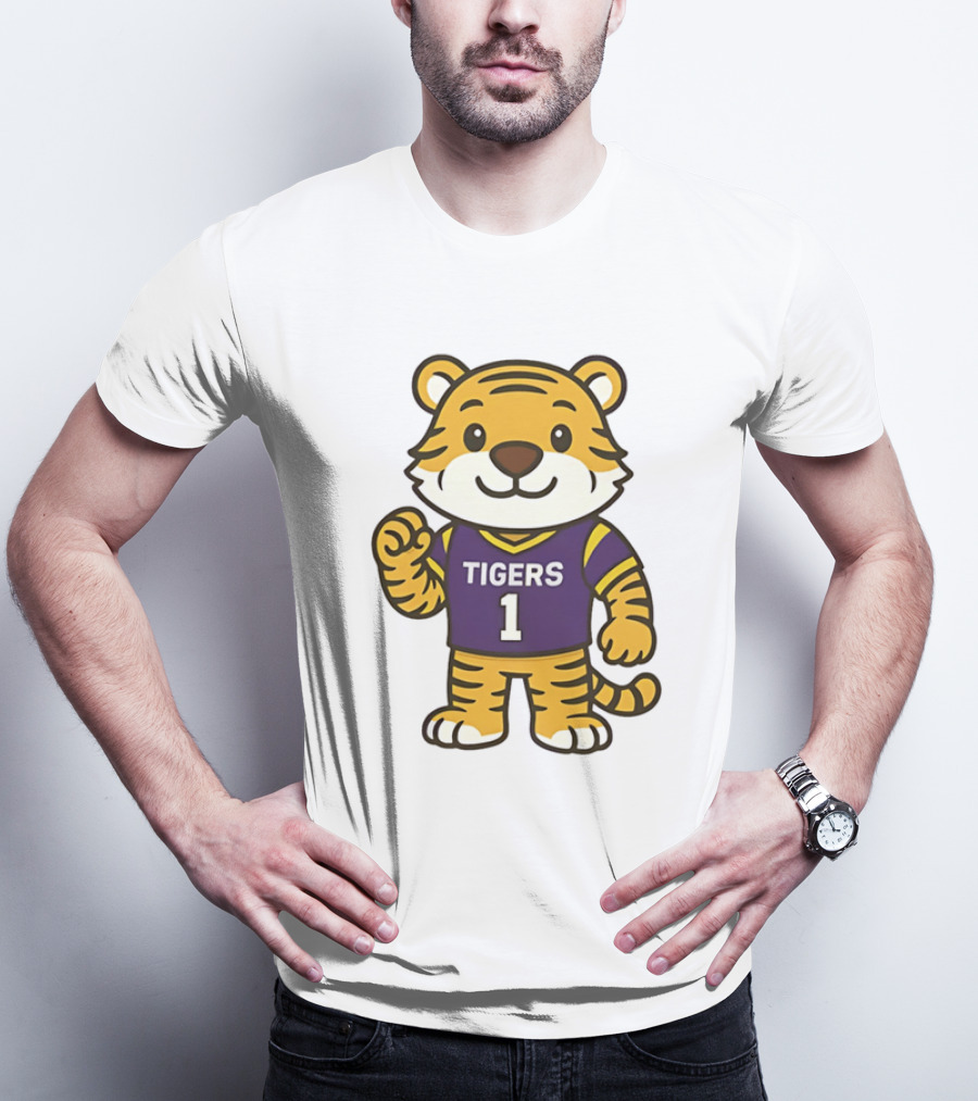 LSU Tigers Mike The Tiger Chibi Cartoon Louisiana Football Team T-Shirt