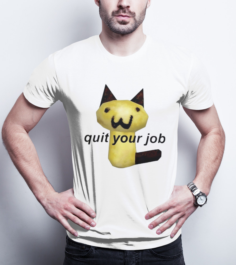 Quit Your Job Potato Cat Meme T-Shirt