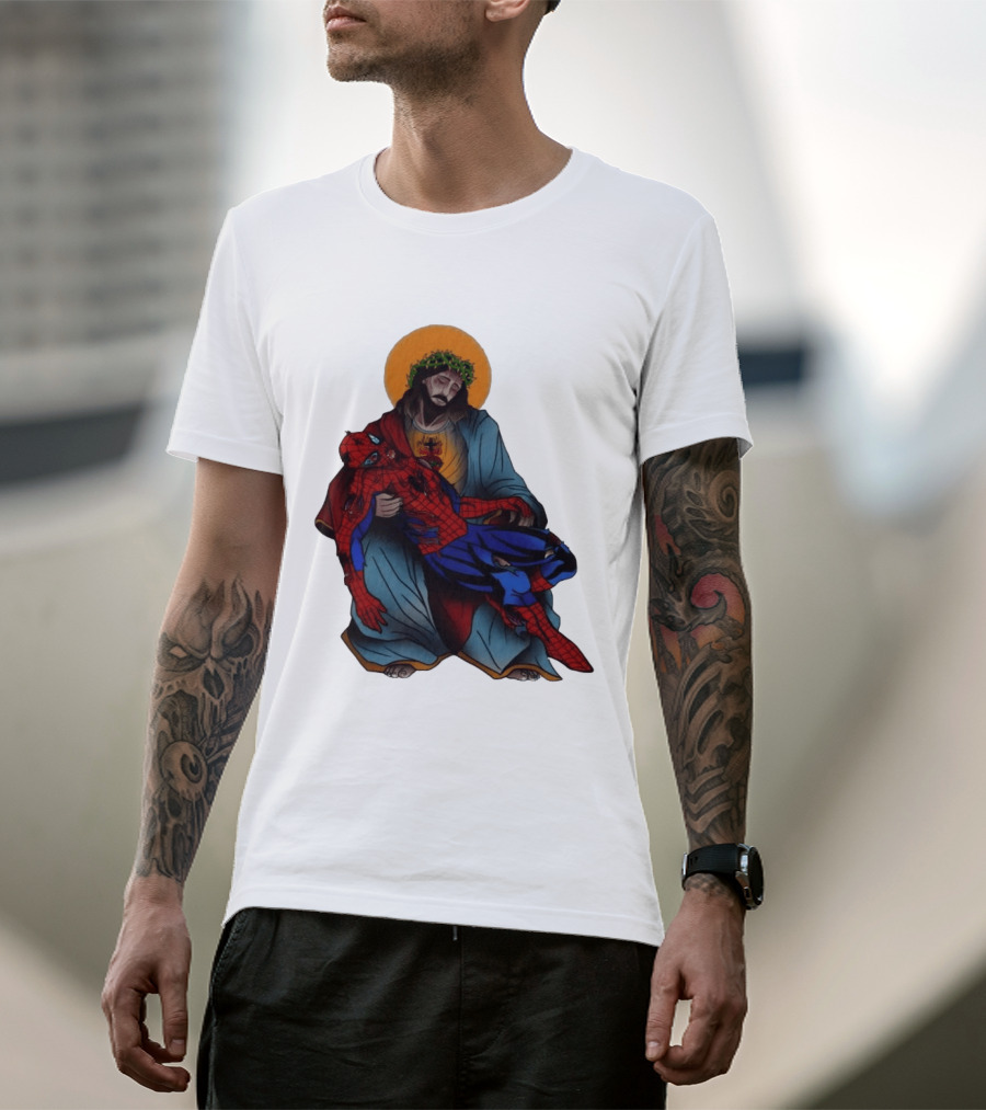 Spider Man Jesus Pieta Marvel T-Shirt