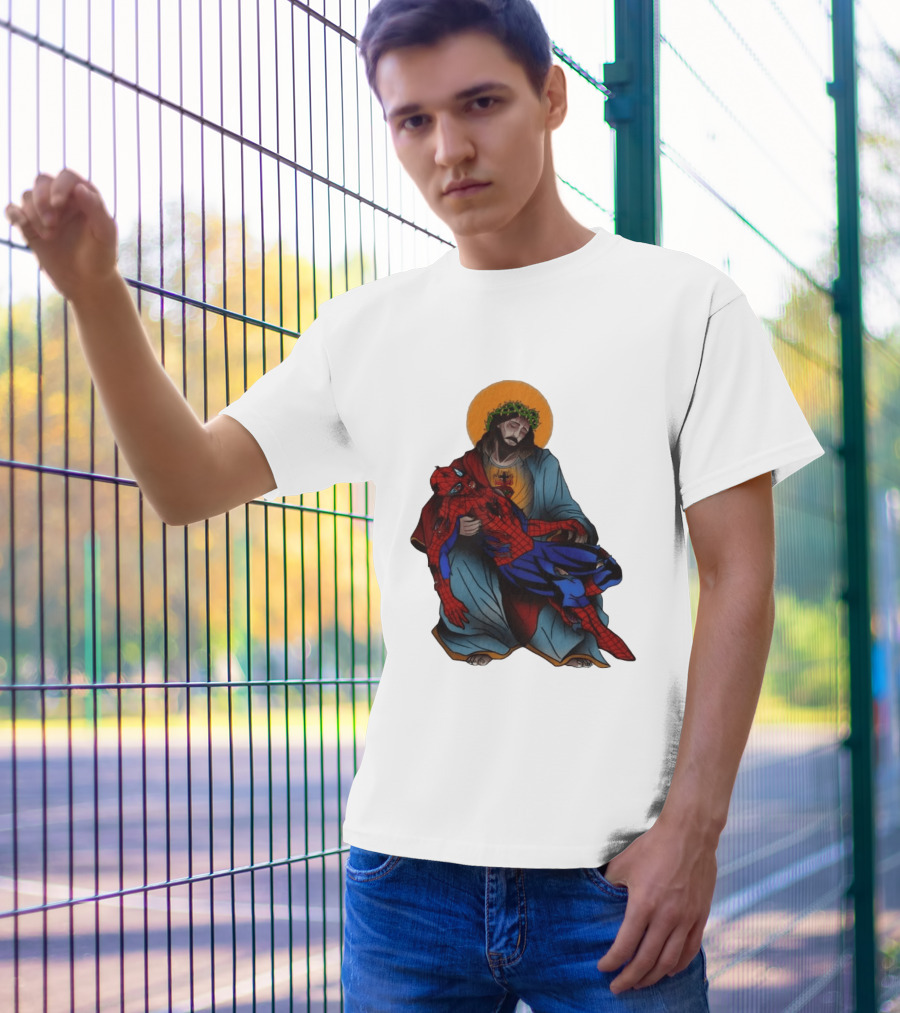 Spider Man Jesus Pieta Marvel T-Shirt