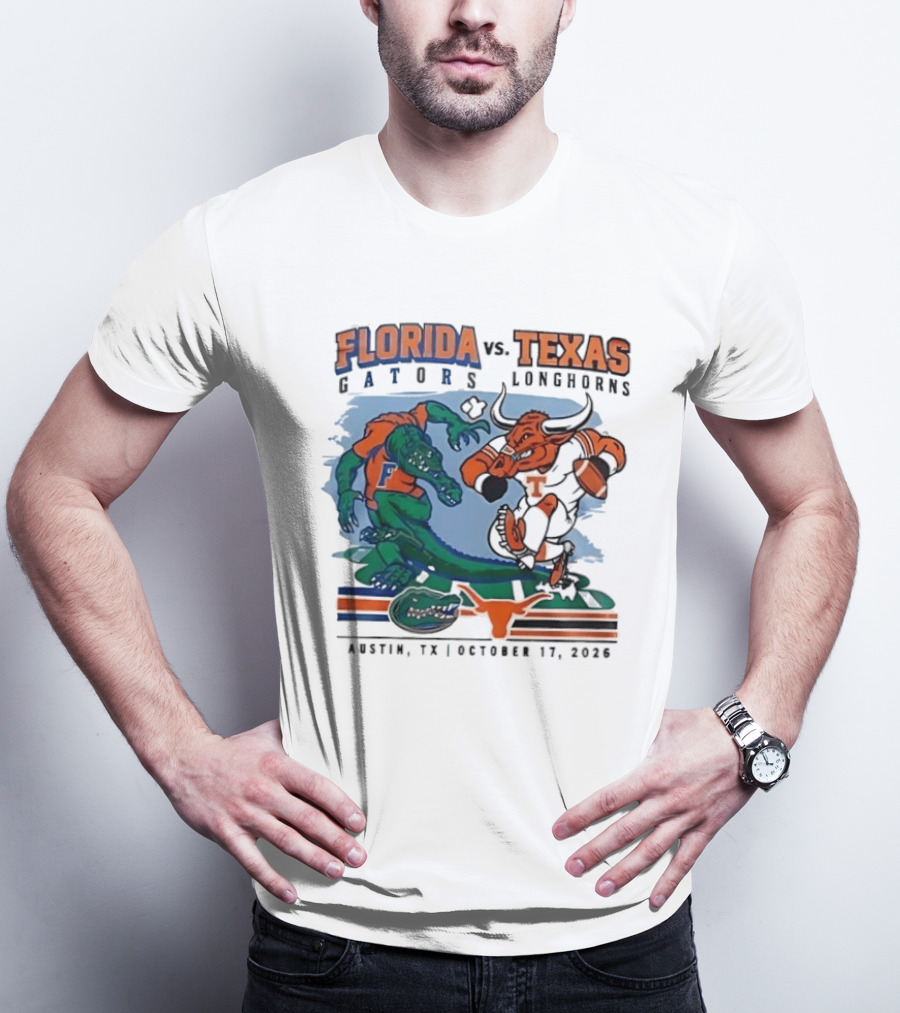 Florida Gators Vs Texas Longhorns Austin October 17 2026 T-Shirt