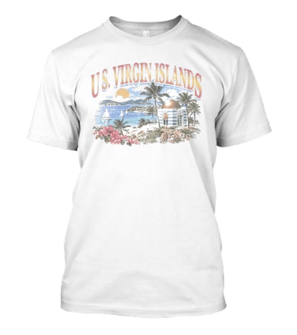 U.S. Virgin Islands Sailing Beach Palms Scenic Souvenir T-Shirt