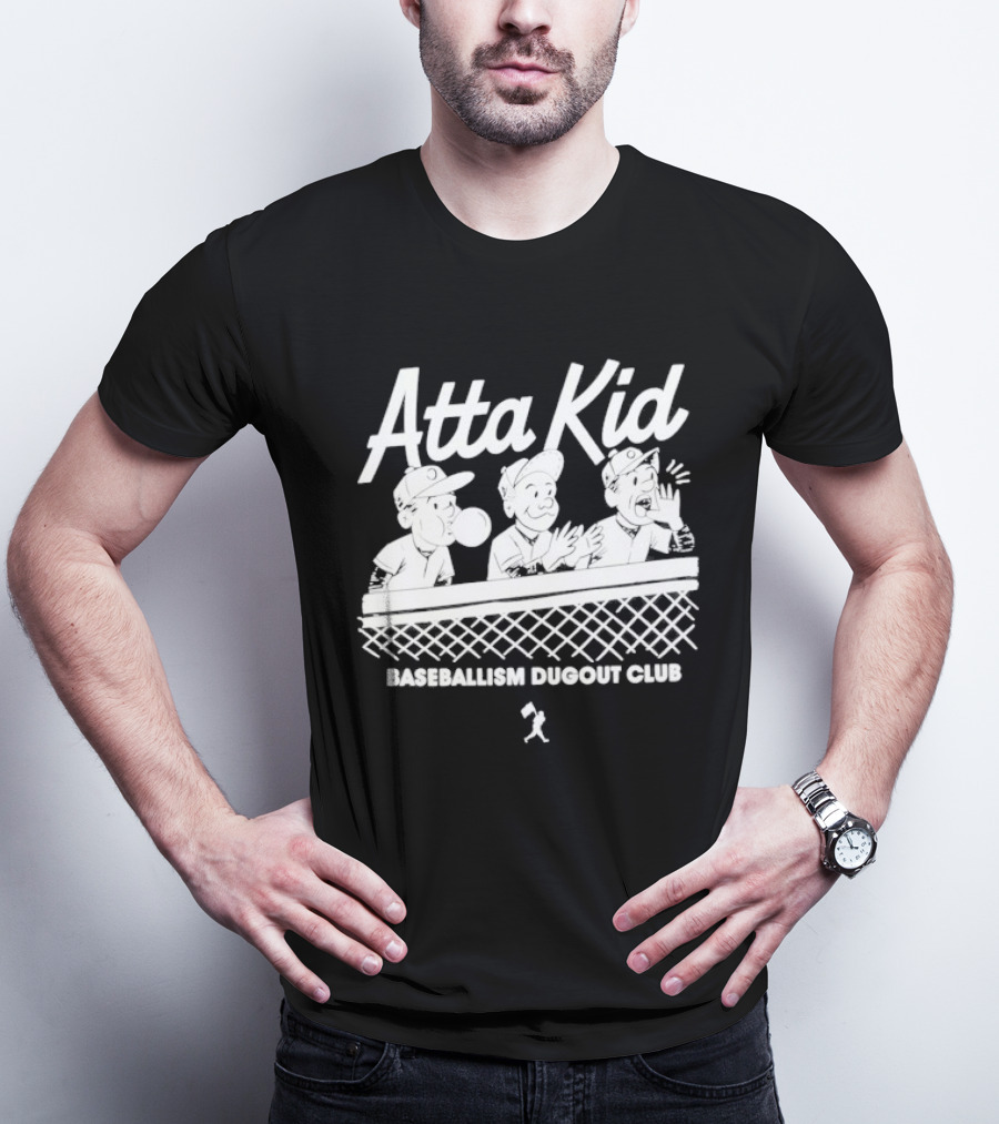 Atta Kid Baseballism Dugout Club Cartoon Characters Fence T-Shirt