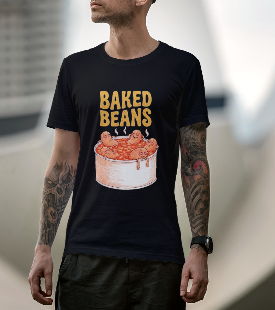 Baked Beans Funny Relaxing Cartoon Beans In Tin T-Shirt