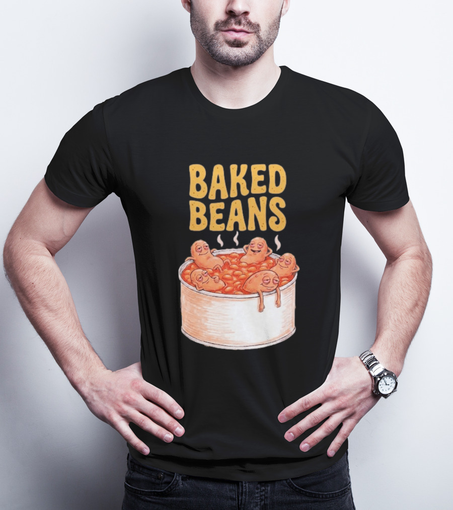 Baked Beans Funny Relaxing Cartoon Beans In Tin T-Shirt