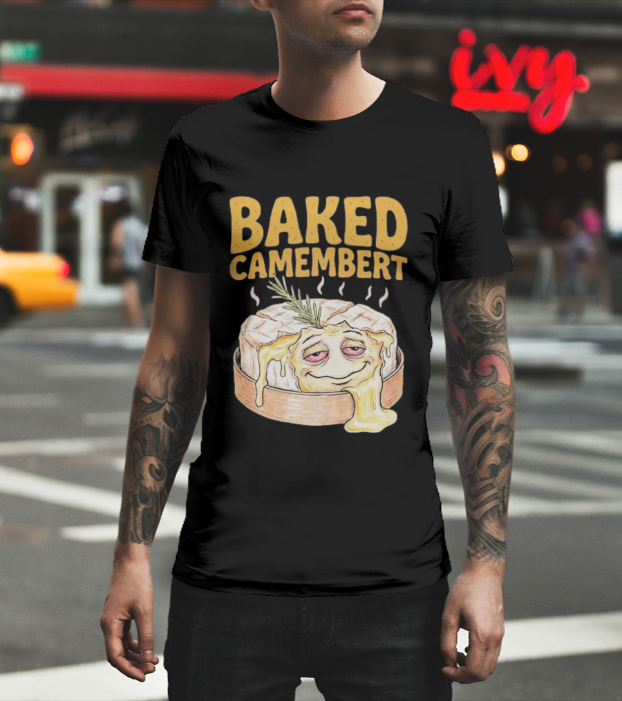 Baked Camembert Melting Cheese Cartoon With Rosemary T-Shirt