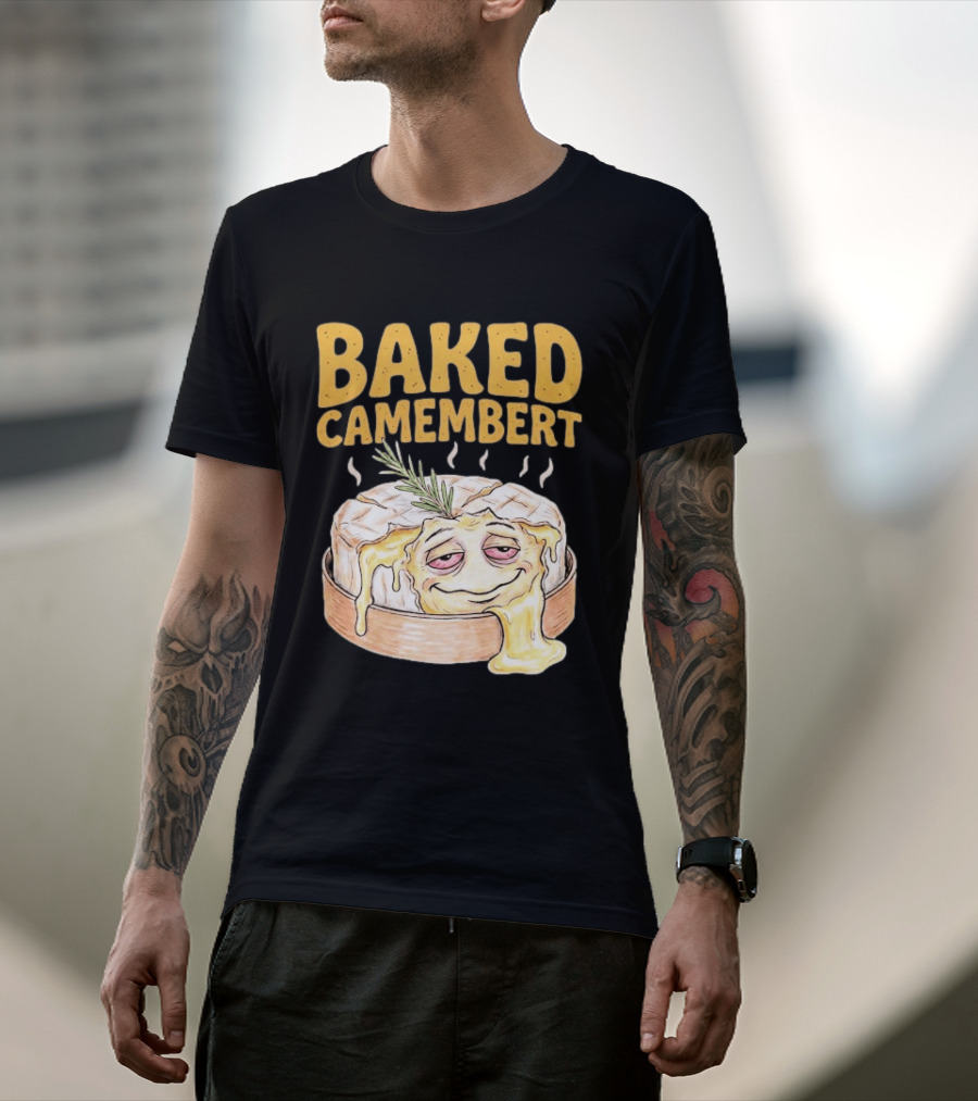 Baked Camembert Melting Cheese Cartoon With Rosemary T-Shirt
