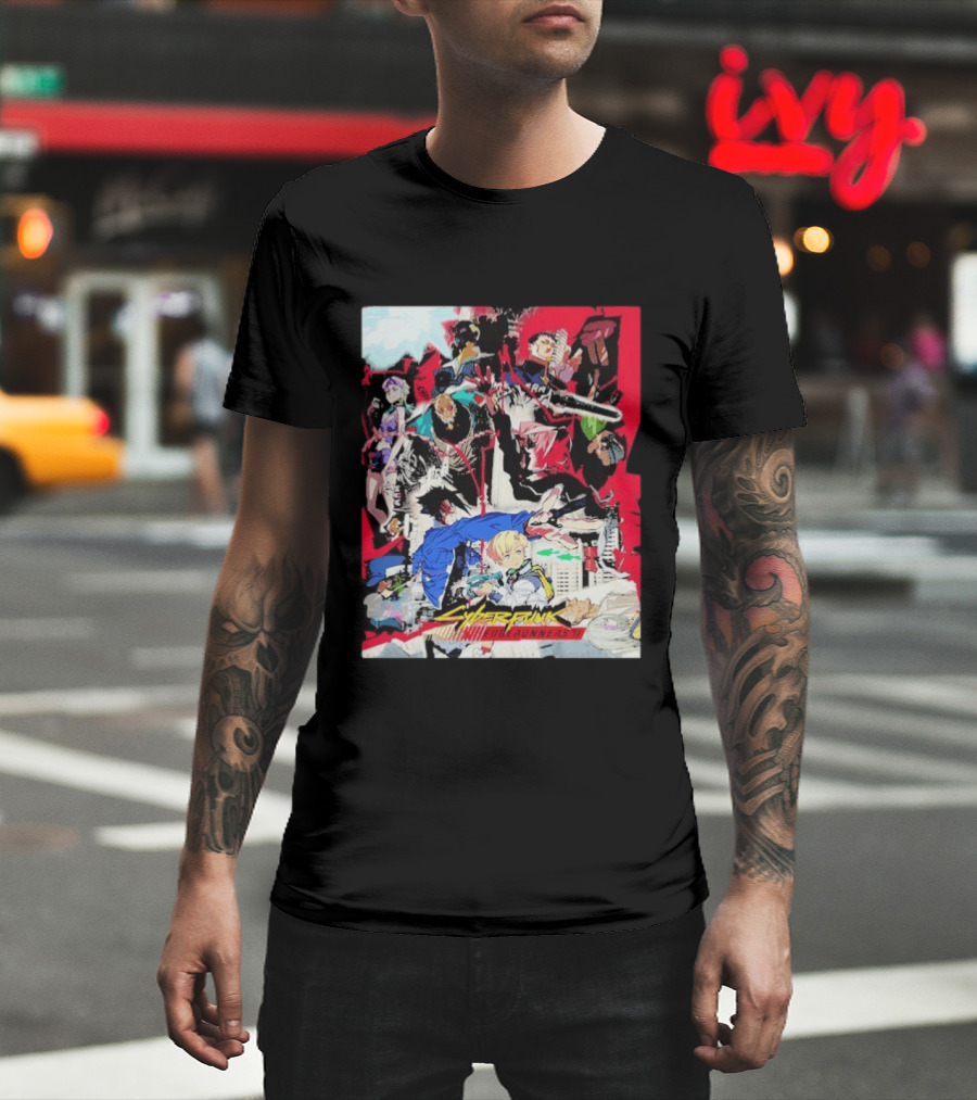 Cyberpunk Edgerunners 2 Only On Netflix October 20 2026 Anime Characters And Action Scenes T-Shirt