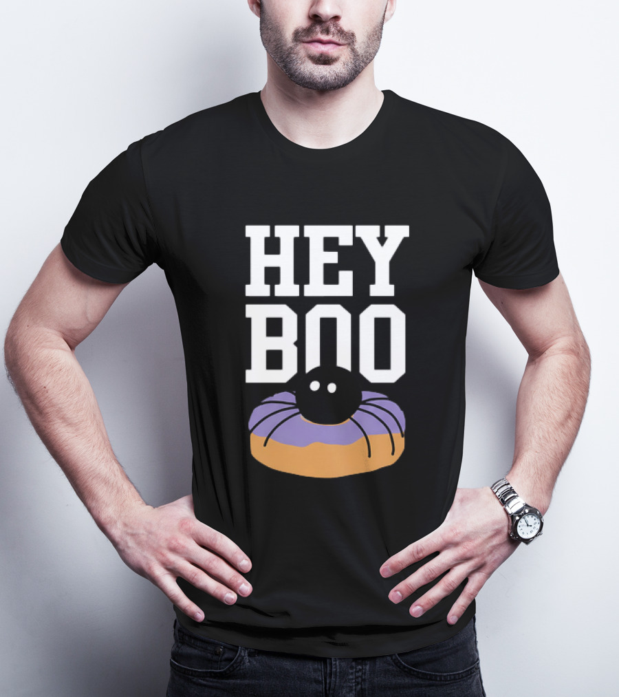 Hey Boo Halloween Dunkin Spidey D Purple Donut T-Shirt