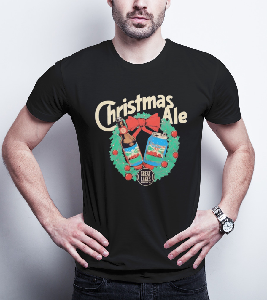 Great Lakes Brewing Co Christmas Ale 2026 Bottles And Cans Festive Wreath Edition T-Shirt