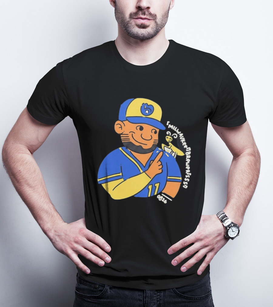 Milwaukee Brewers Jackson Chourio Smilwaukee Brewerssss 0626 Baseball Player Cartoon T-Shirt