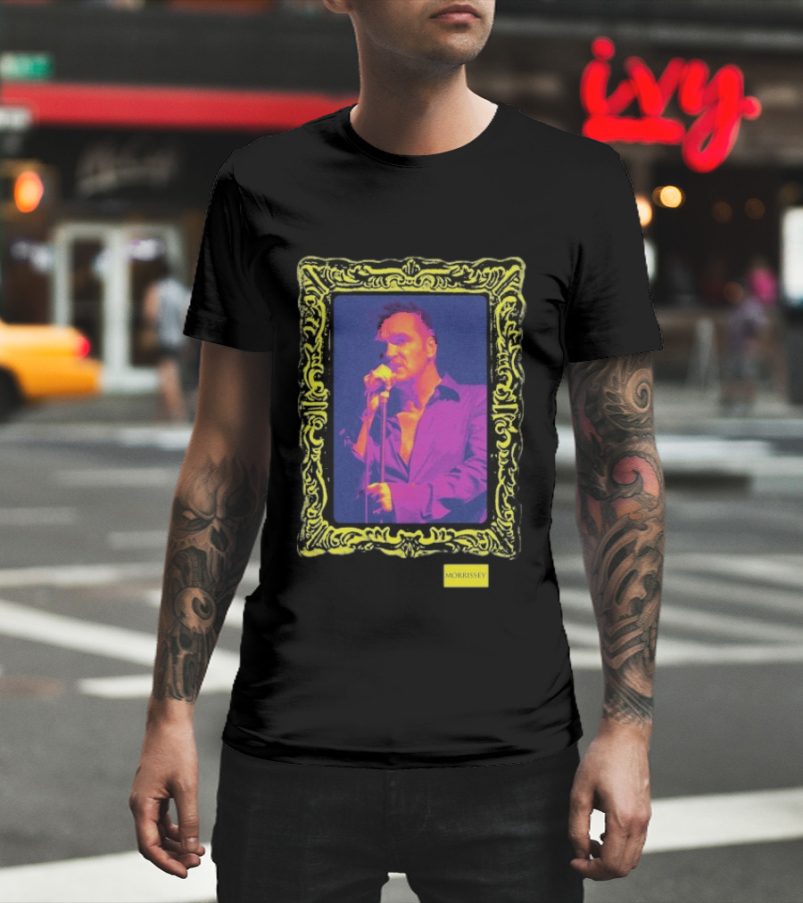 Morrissey Vibrant Stage Portrait In Ornate Frame T-Shirt