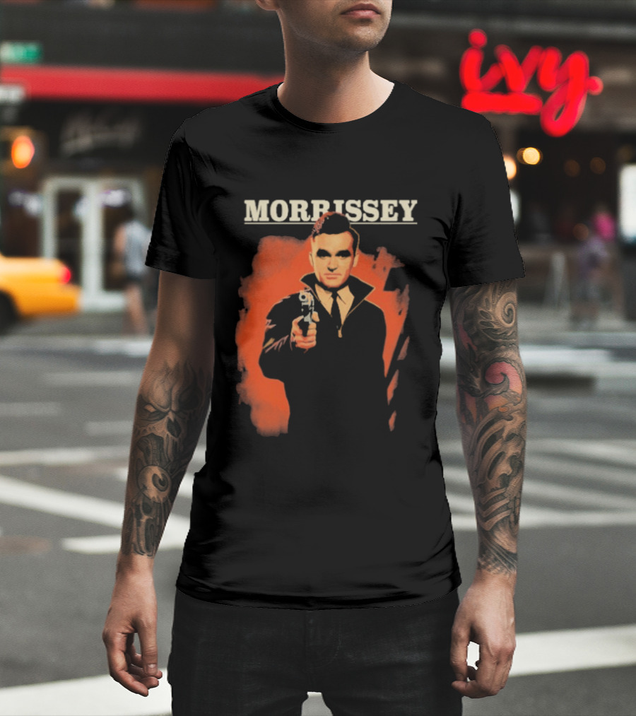 Morrissey Pistol Tour Man With Gun Red T-Shirt